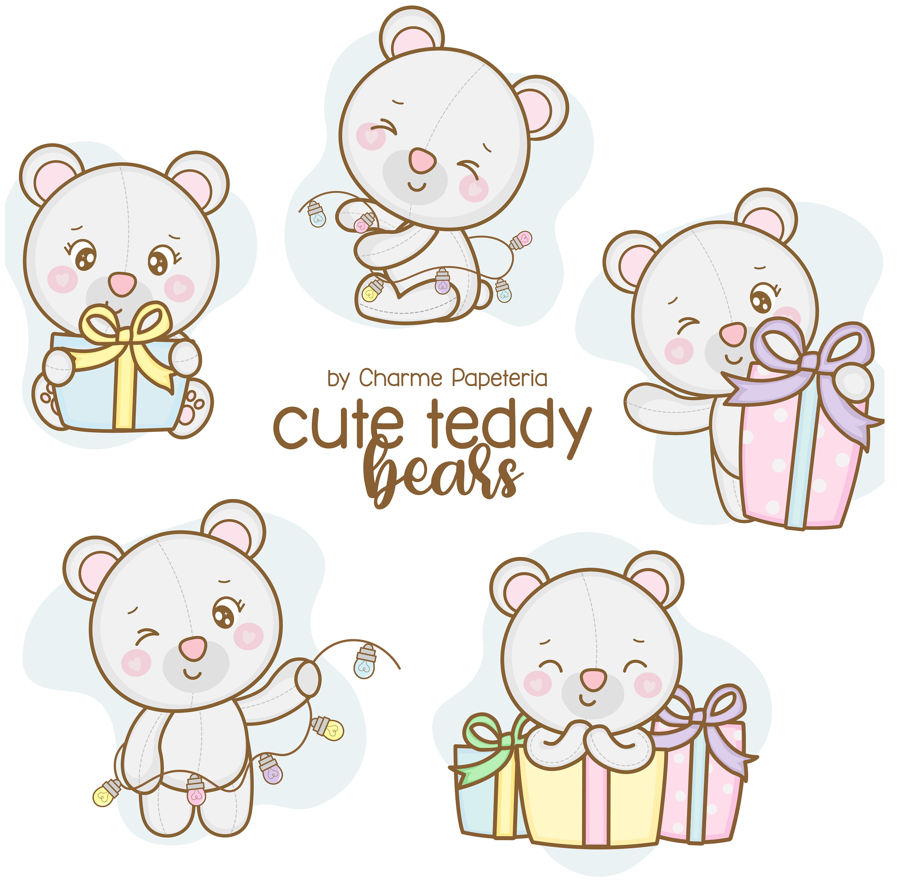 Cute Teddy Bear Clipart Sweet Teddy Bear Clipart Teddy Bear | Etsy