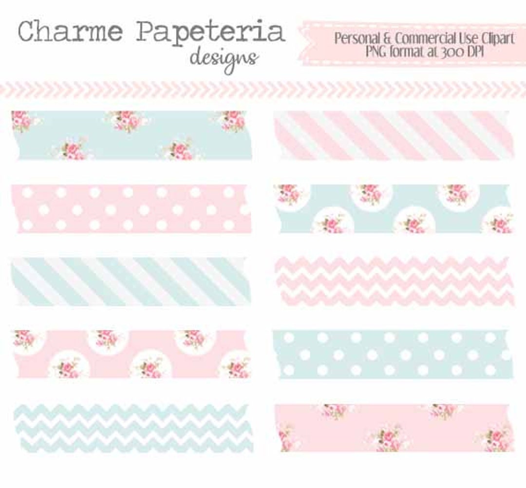 Floral Washi Tape Clipart Floral Clip Art Floral Washi Clip - Etsy