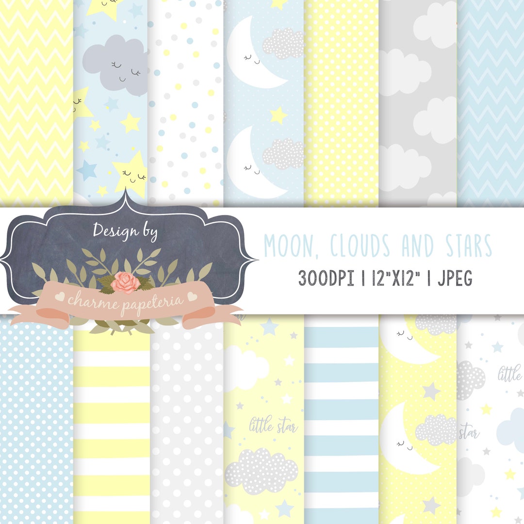 Cloud Digital Paper Baby Blue Clouds Digital Papers Sky - Etsy