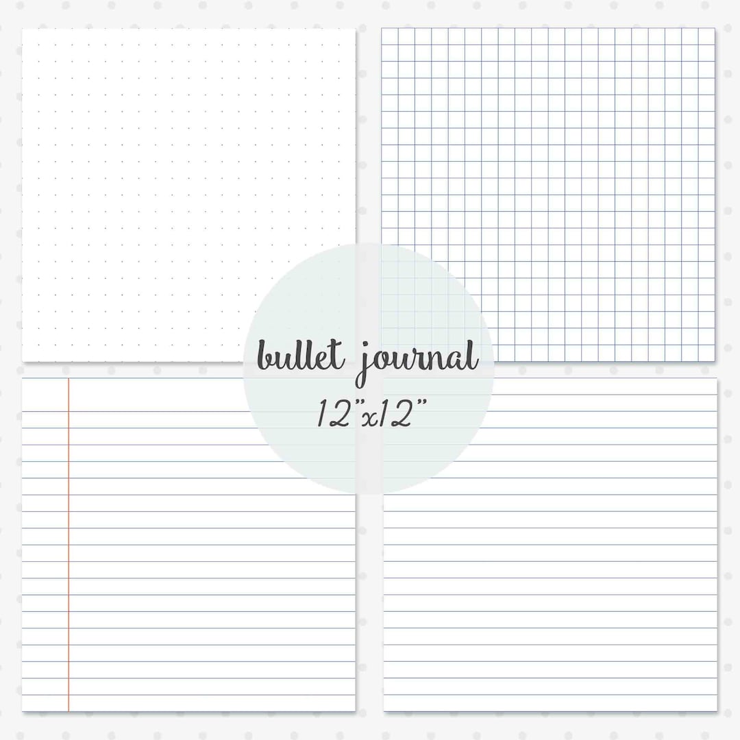 Dot Grid Paper Bullet Journal Background Graph Paper Lined - Etsy