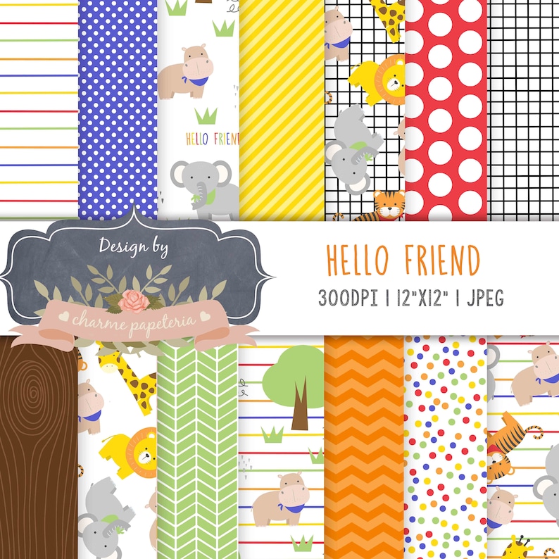 Jungle Digital Paper, Animal Print, Jungle Animal Patterns, Safari ...