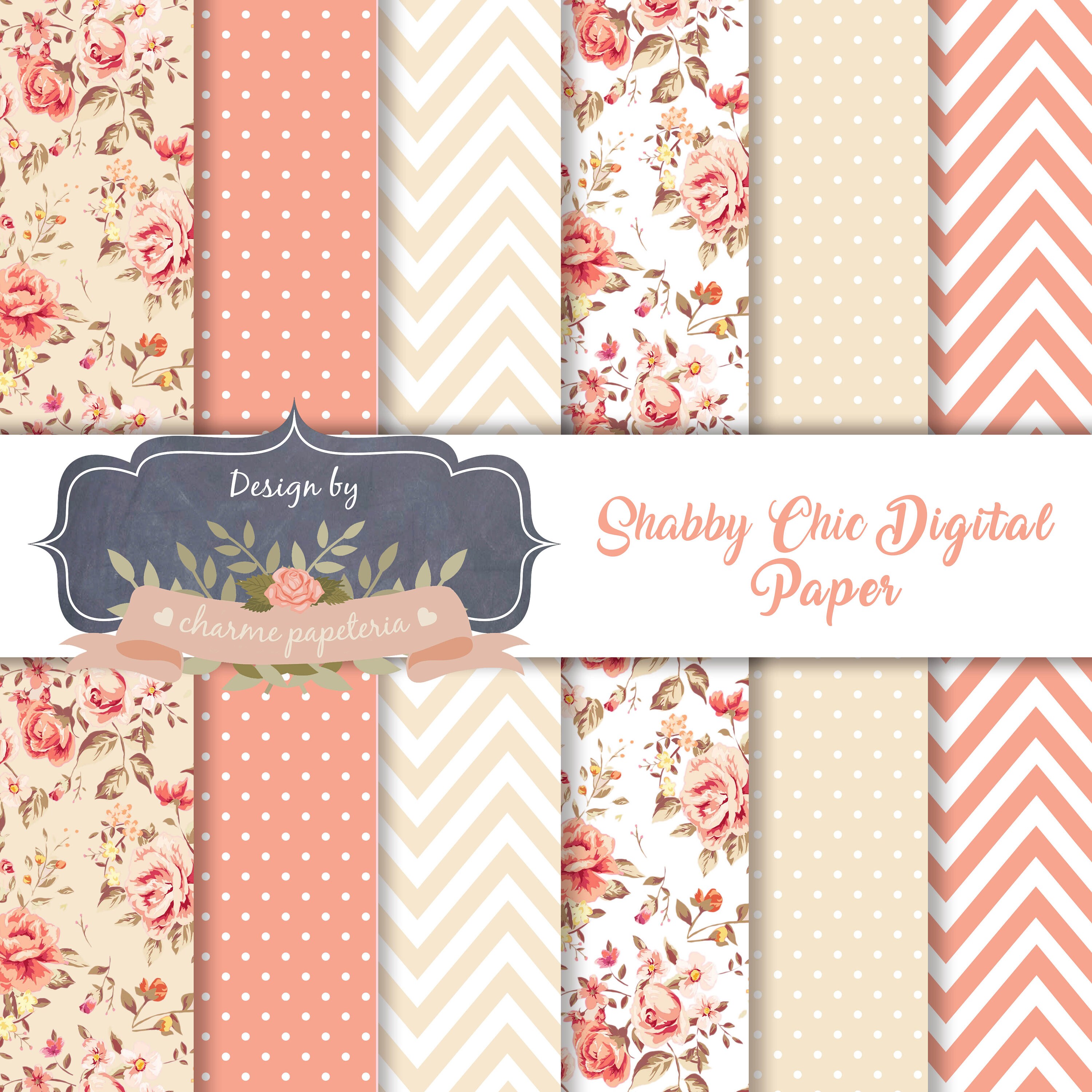 Beige Digital Paper, Wedding Paper, Flower Digital Paper, Scrapbook ...