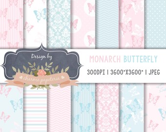 Butterfly Digital Paper | Etsy