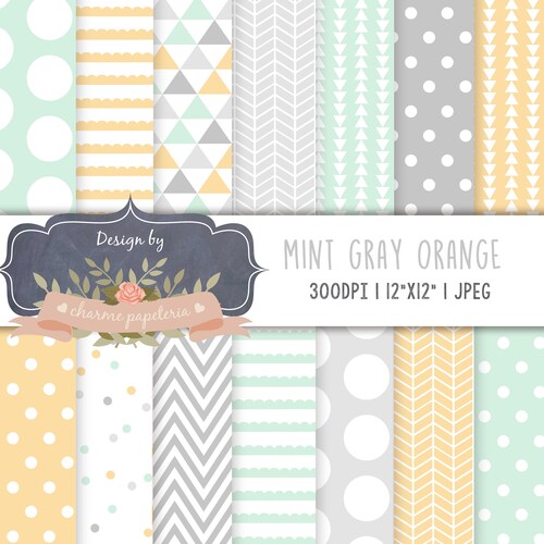 Yellow and Navy Blue Digital Paper Set Personal and Commercial | Etsy