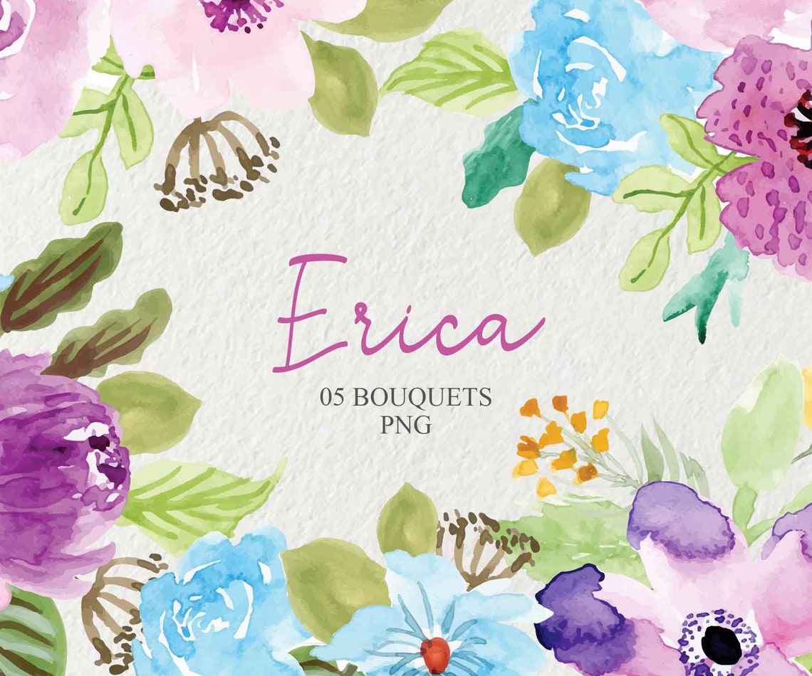 Watercolor Flowers Clipart Watercolor Floral Clipart - Etsy
