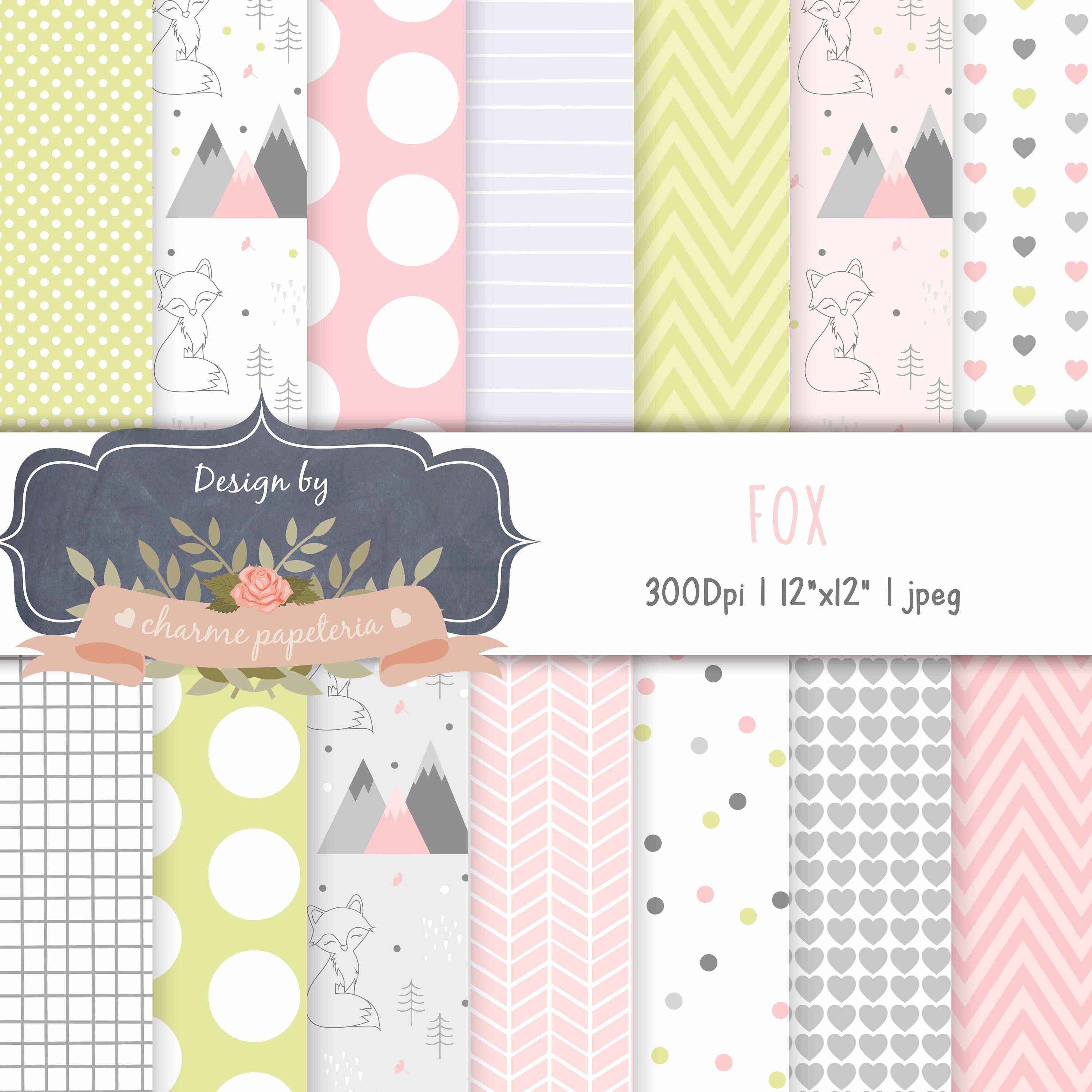 Woodland Digital Paper, Forest Animals Digital Papers, Fox Digital ...