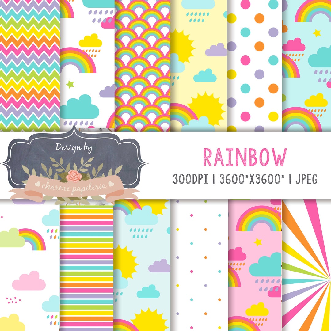 Rainbow Digital Papers, Rainbow Patterns Backgrounds Rainbow, Rainbow ...