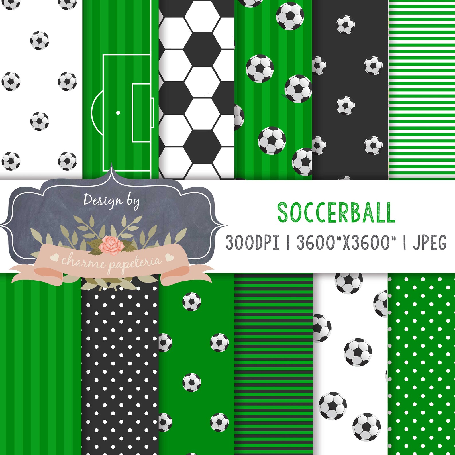 Soccerball Digital Paper Soccer Background Sports Paper - Etsy