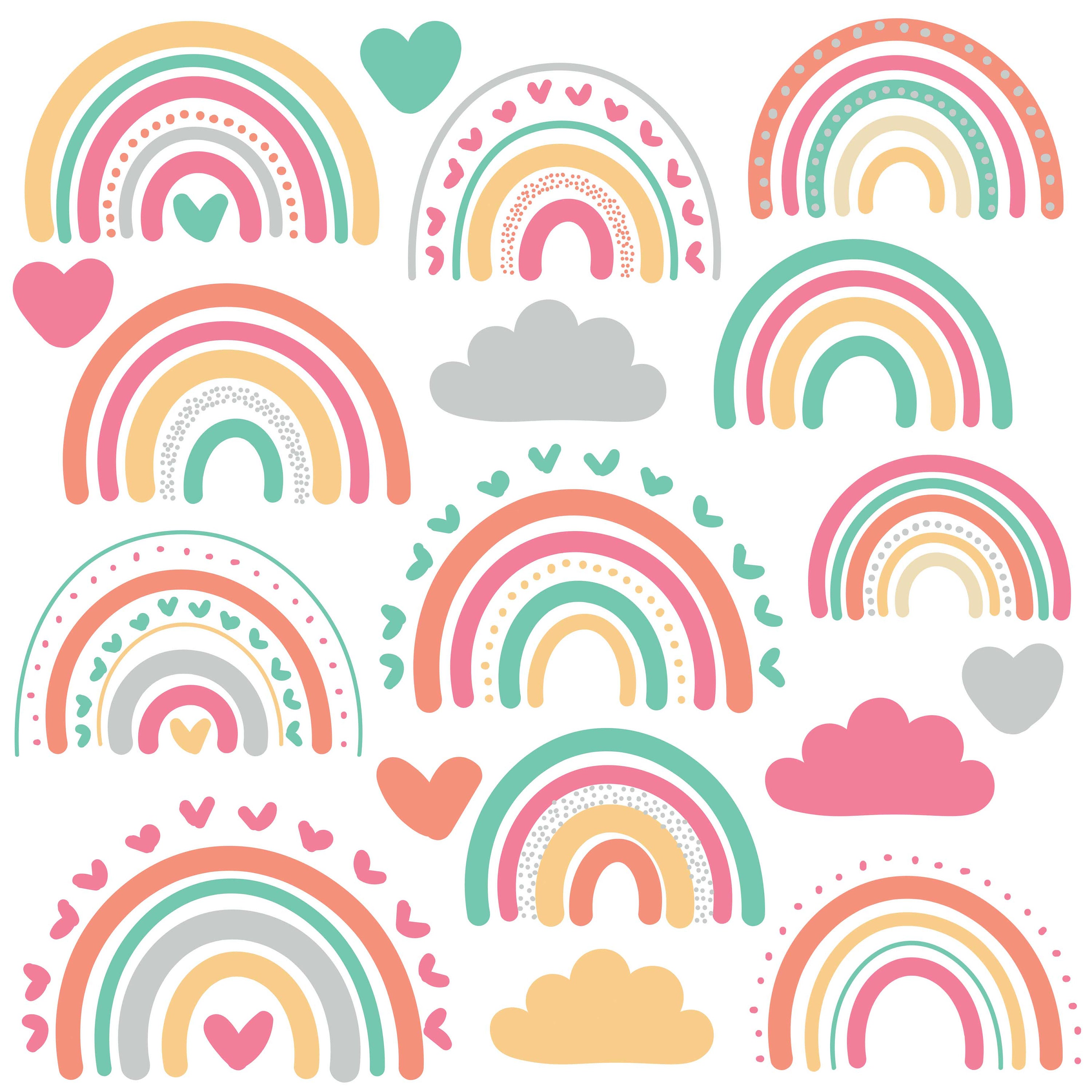 Happy Rainbows Colorfull Rainbow Clipart Digital Clip Art - Etsy