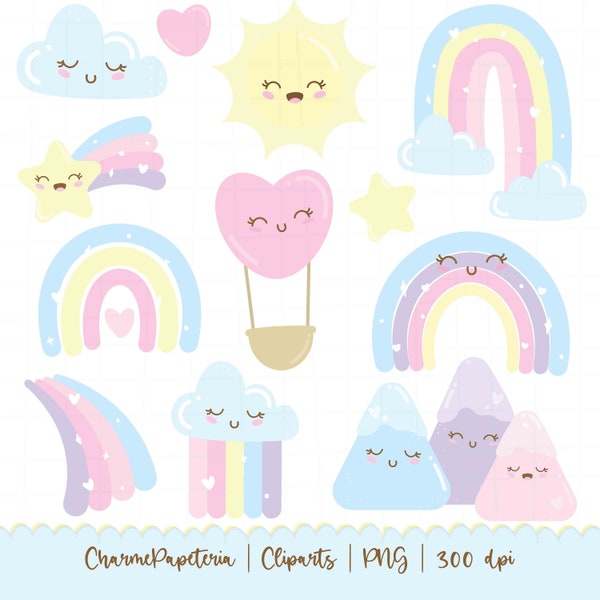 Pastel Rainbow Clipart Watercolor Clipart Rainbow Watercolor - Etsy Canada