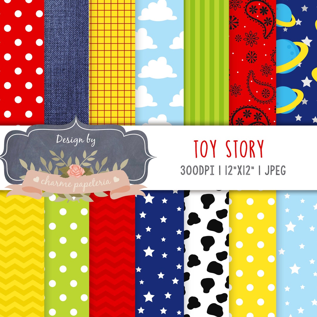 Toy Story Digital Paper, Toy Digital Paper, Toy Party Scrapbook Paper ...
