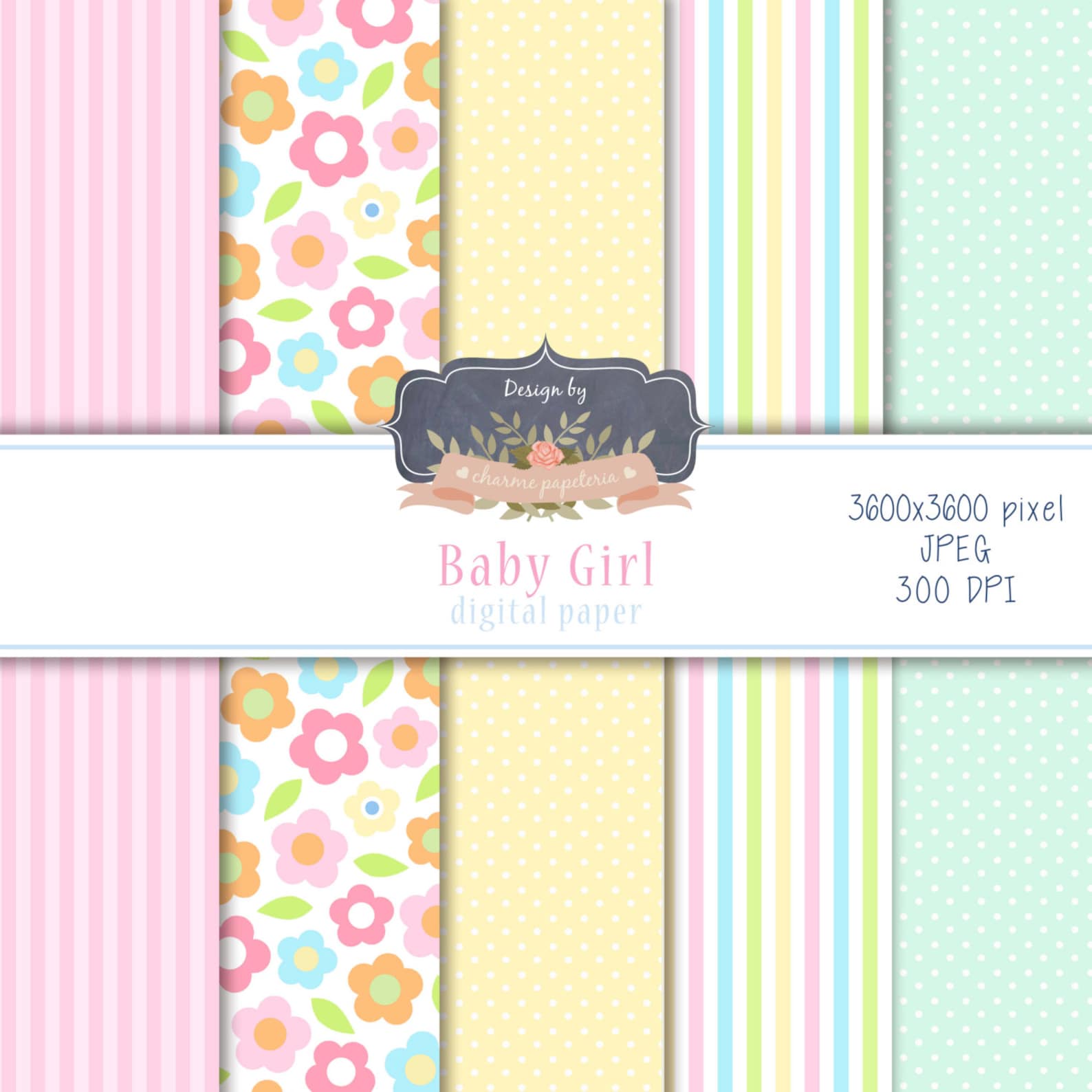 SALE Baby Girl, Its a Girl Digital Paper Pack - Etsy
