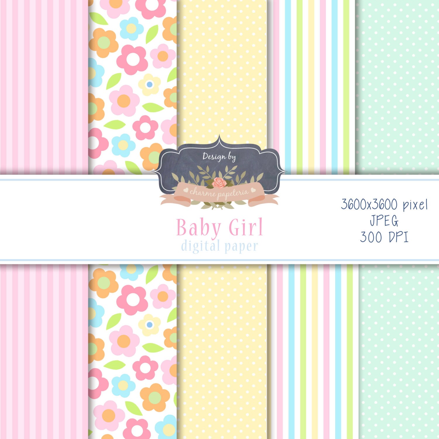 SALE Baby Girl, Its a Girl Digital Paper Pack - Etsy