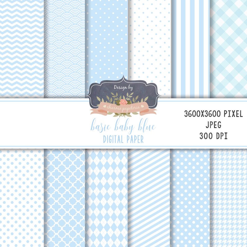 Baby BLUE Digital Paper Nursery Digital Paper Baby Boy - Etsy
