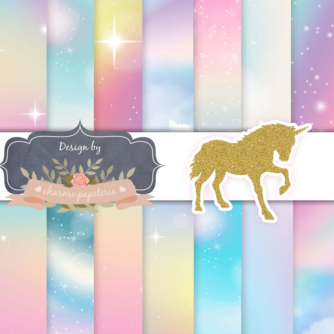 Gradient Sky Paper, Pastel Skies Dreamy Sky Clouds Cloudy Sky Rainbow ...