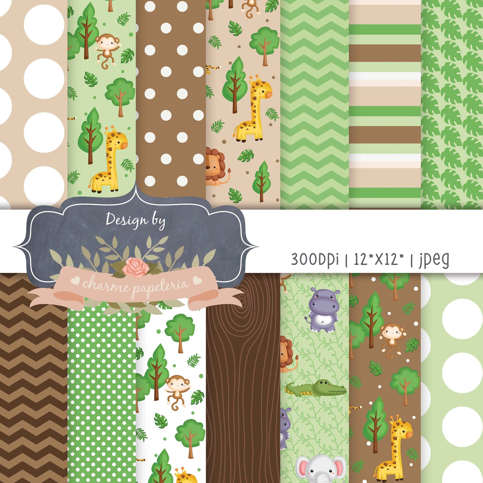 SALE Jungle Digital Paper Animal Print Jungle Animal - Etsy