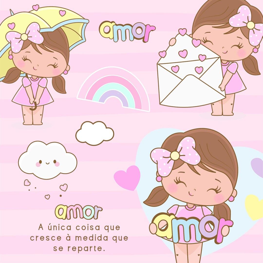 Cute Little Girls Clipart, Girl With Umbrella Clipart - Etsy