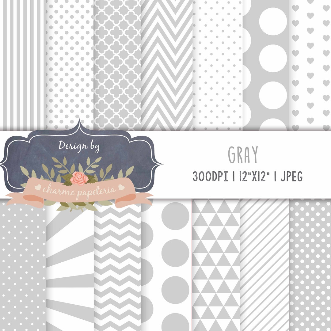 Gray Digital Paper Gray Backgrounds Grey Digital Paper Grey - Etsy