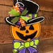 Halloween Jack O Lantern Door Hanger, Pumpkin Face Sign With Hat and ...