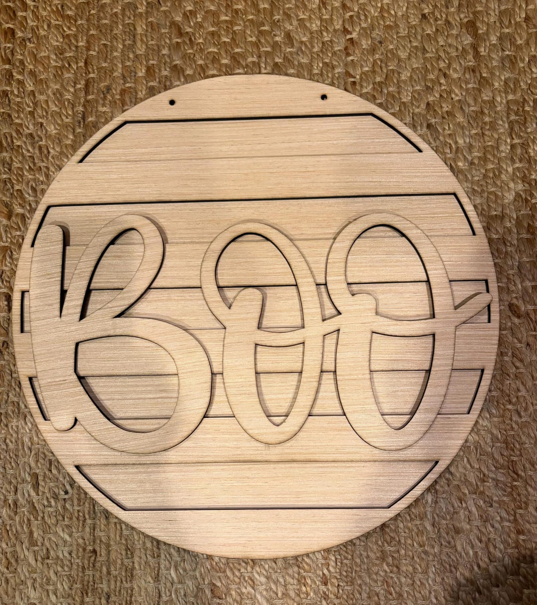 Unfinished Boo Door Hanger Blank, Halloween Round Wood Cutout, DIY Boo ...
