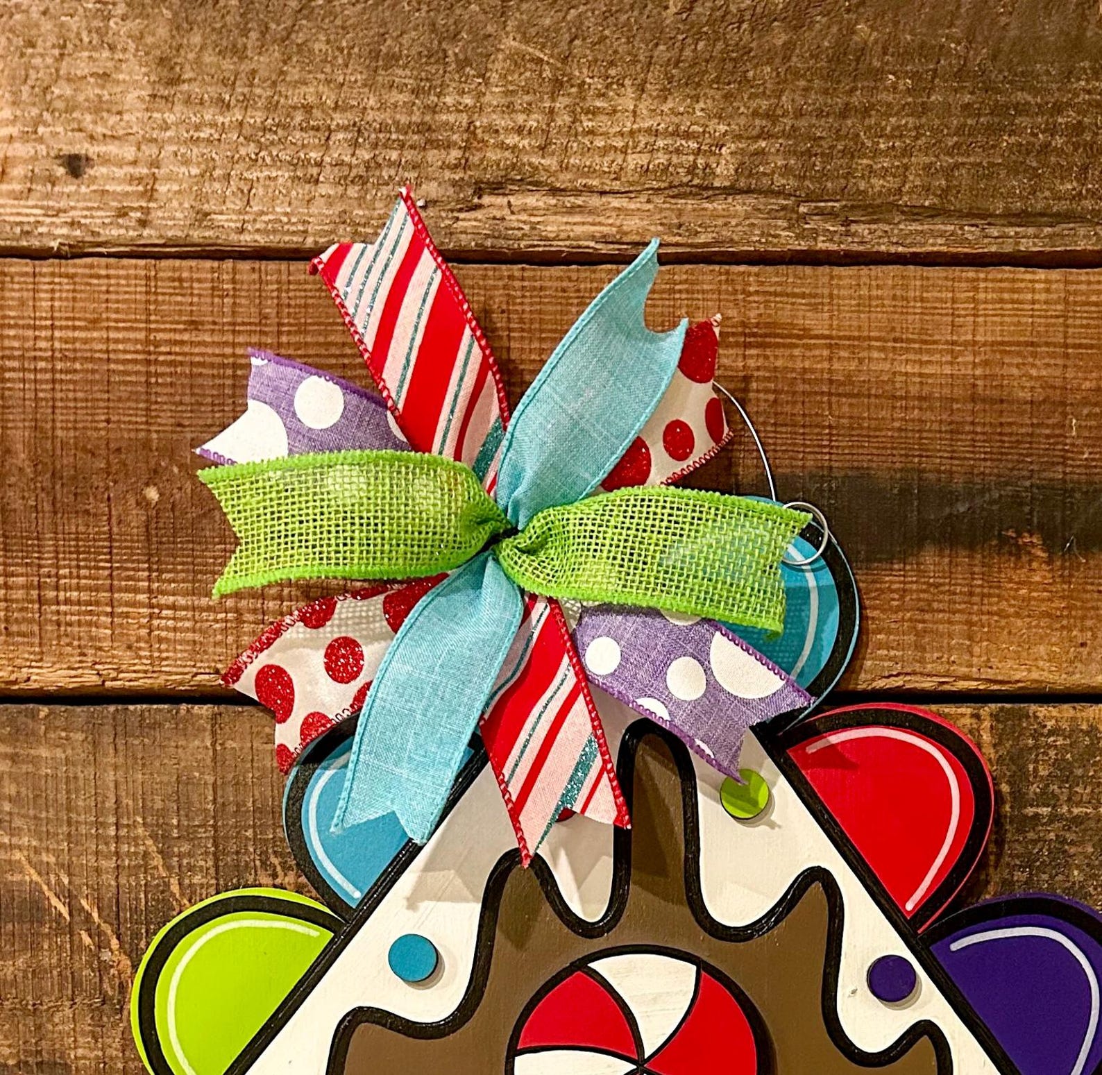 Gingerbread House Door Hanger, Candy Christmas Door Decor, Hand Painted ...