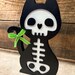 Skeleton Cat Halloween Decoration, Spooky Black Cat Decor, Wooden ...
