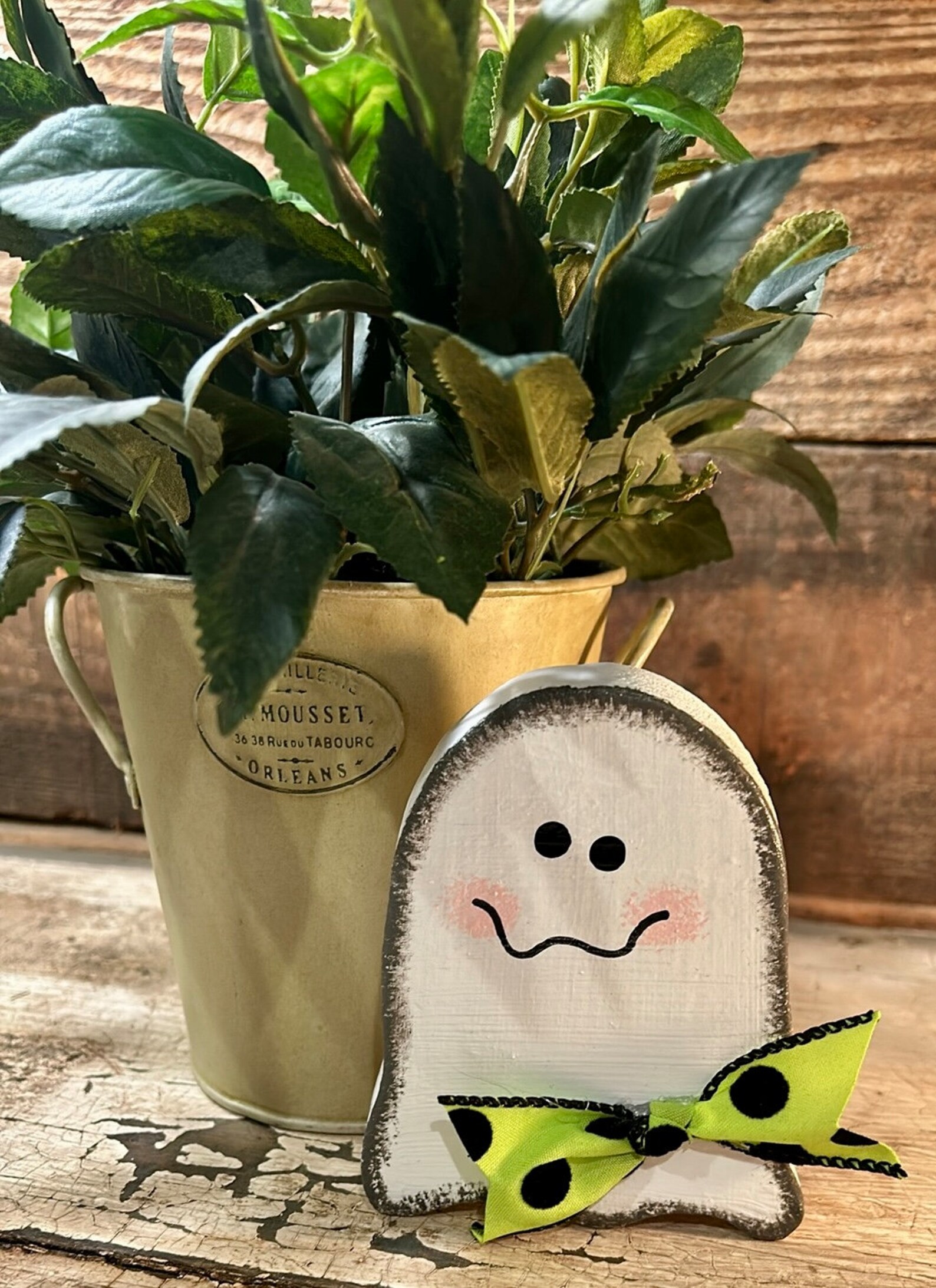 Handmade Wooden Ghost Shelf Sitters With Bows - Halloween Decor, Spooky ...