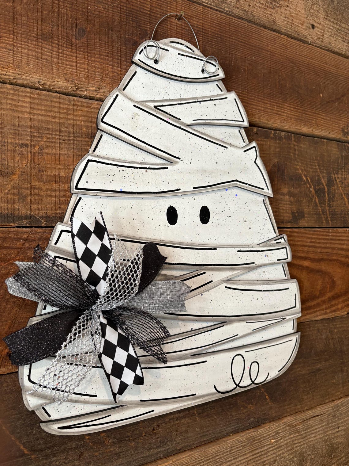 Mummy Door Hanger, Halloween Decor, Mummy Front Door Wreath , Halloween ...