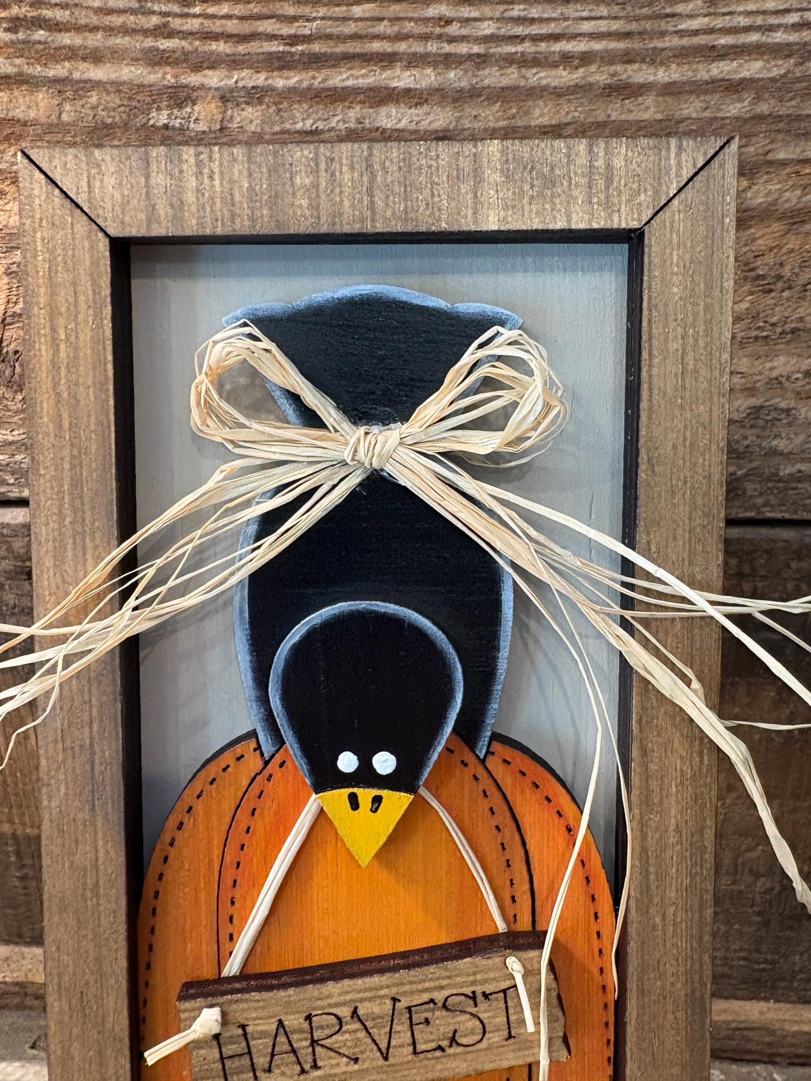 Harvest Crow Sign, Fall Wood Block Decor, Rustic Autumn Shelf Sitter ...