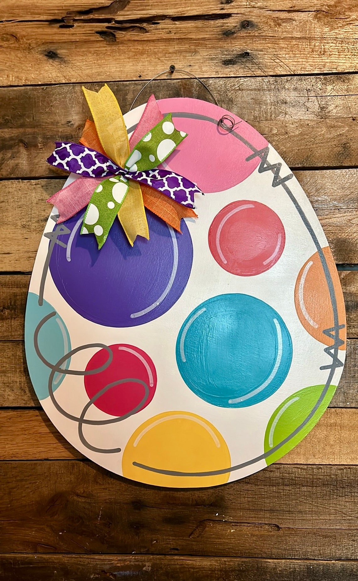 Pastel Easter Egg Door Hanger, Easter Egg Door Hanger, Easter Door ...