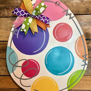 Pastel Easter Egg Door Hanger, Easter Egg Door Hanger, Easter Door ...