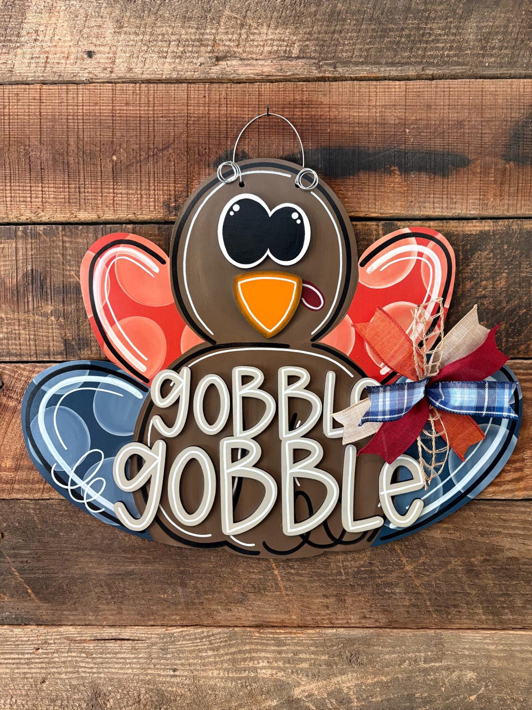Gobble Gobble Turkey SVG Digital File, Thanksgiving Door Hanger ...