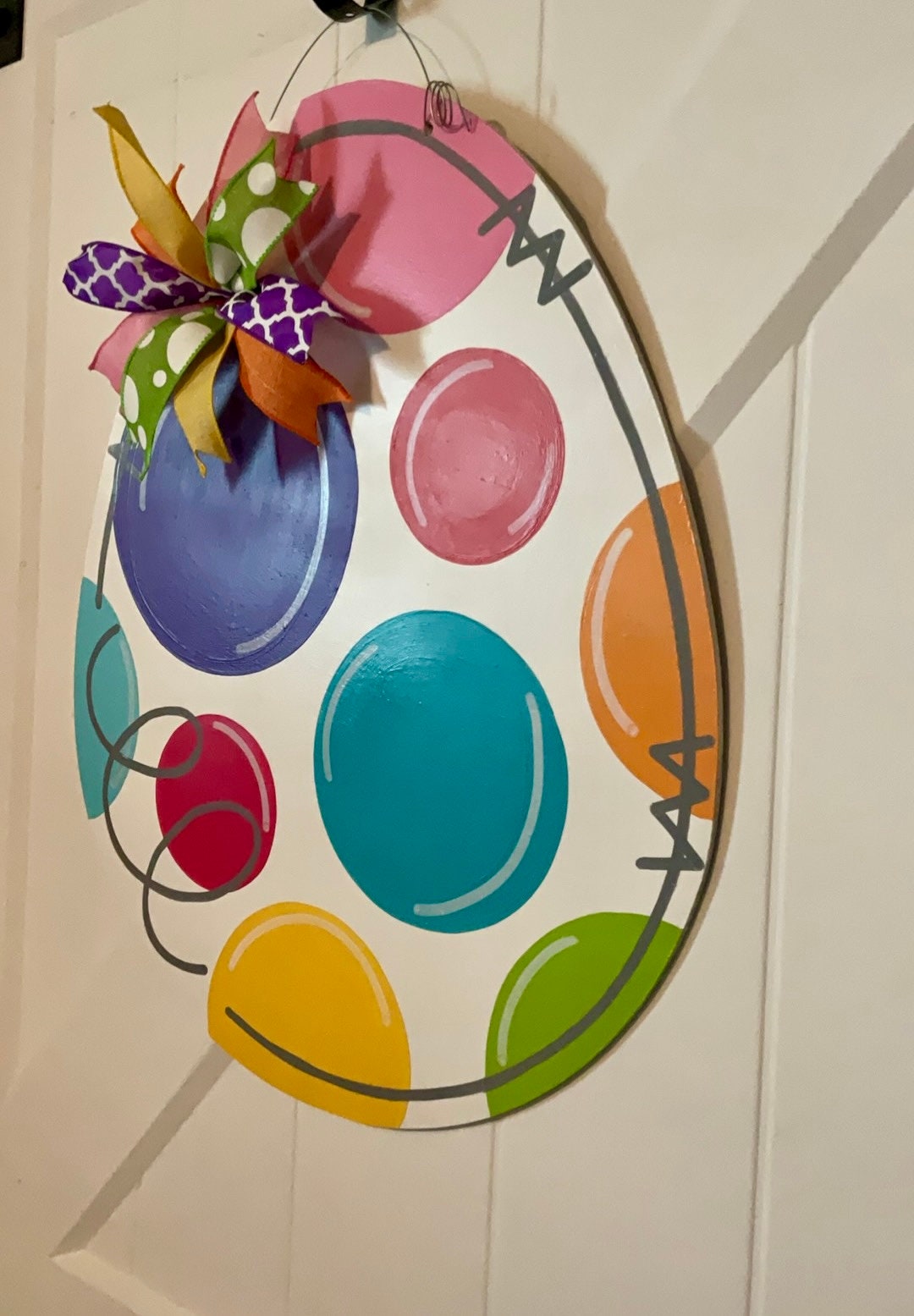 Pastel Easter Egg Door Hanger, Easter Egg Door Hanger, Easter Door ...