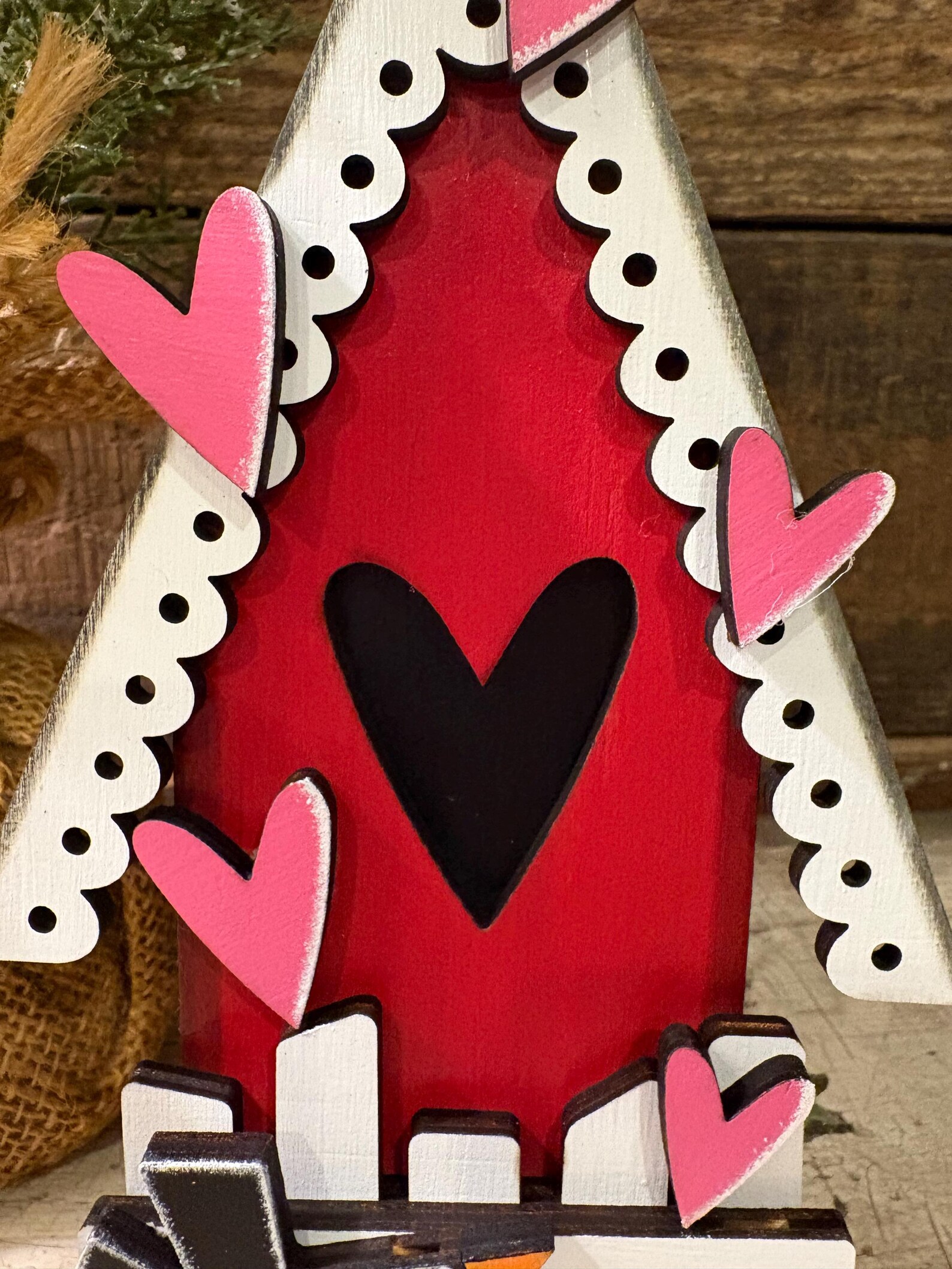 Valentine Birdhouse Decor, Hand Painted Valentine House, Rustic ...