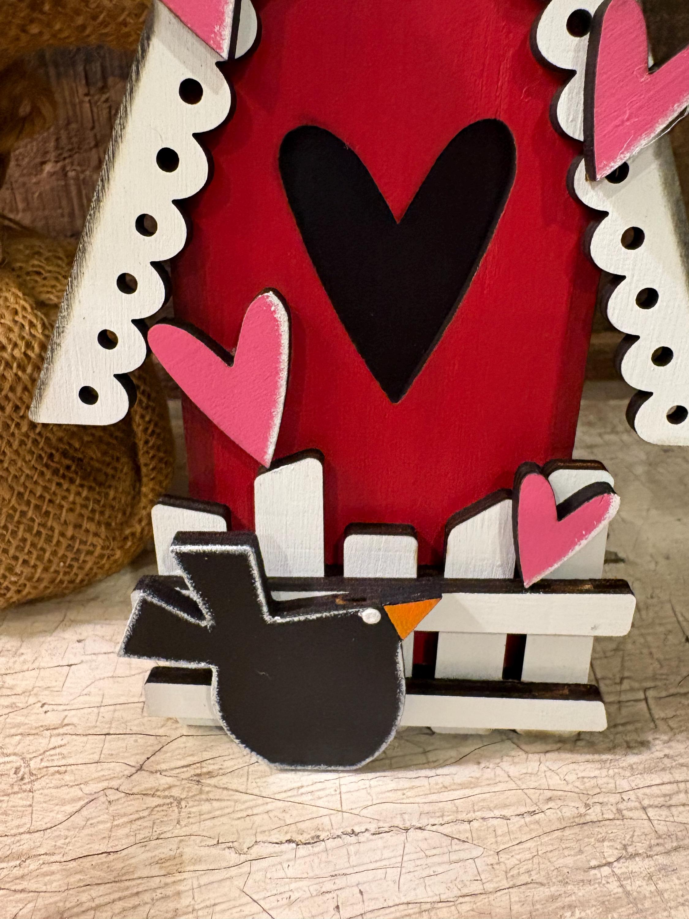 Valentine Birdhouse Decor, Hand Painted Valentine House, Rustic ...