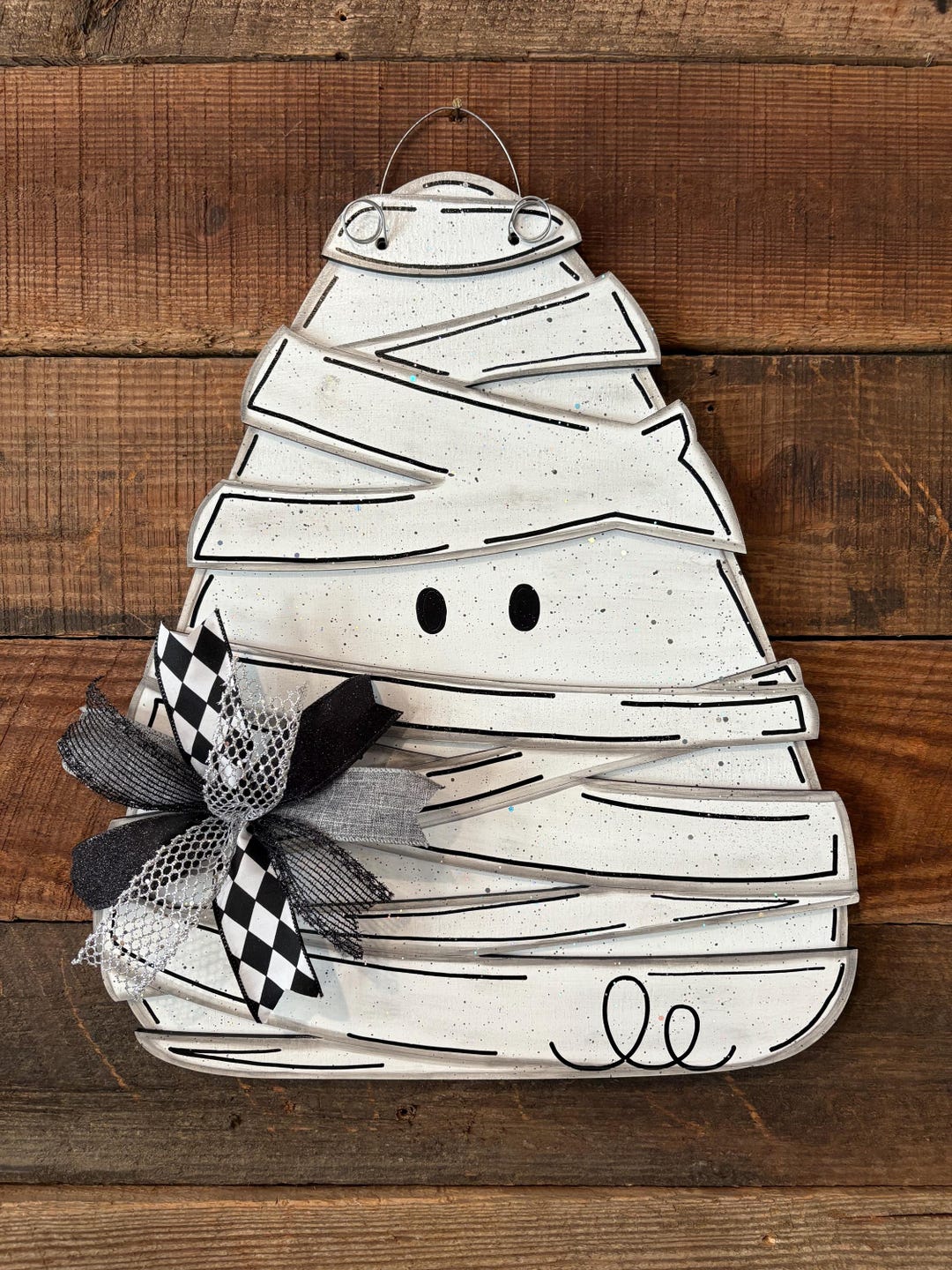Mummy Door Hanger, Halloween Decor, Mummy Front Door Wreath , Halloween ...