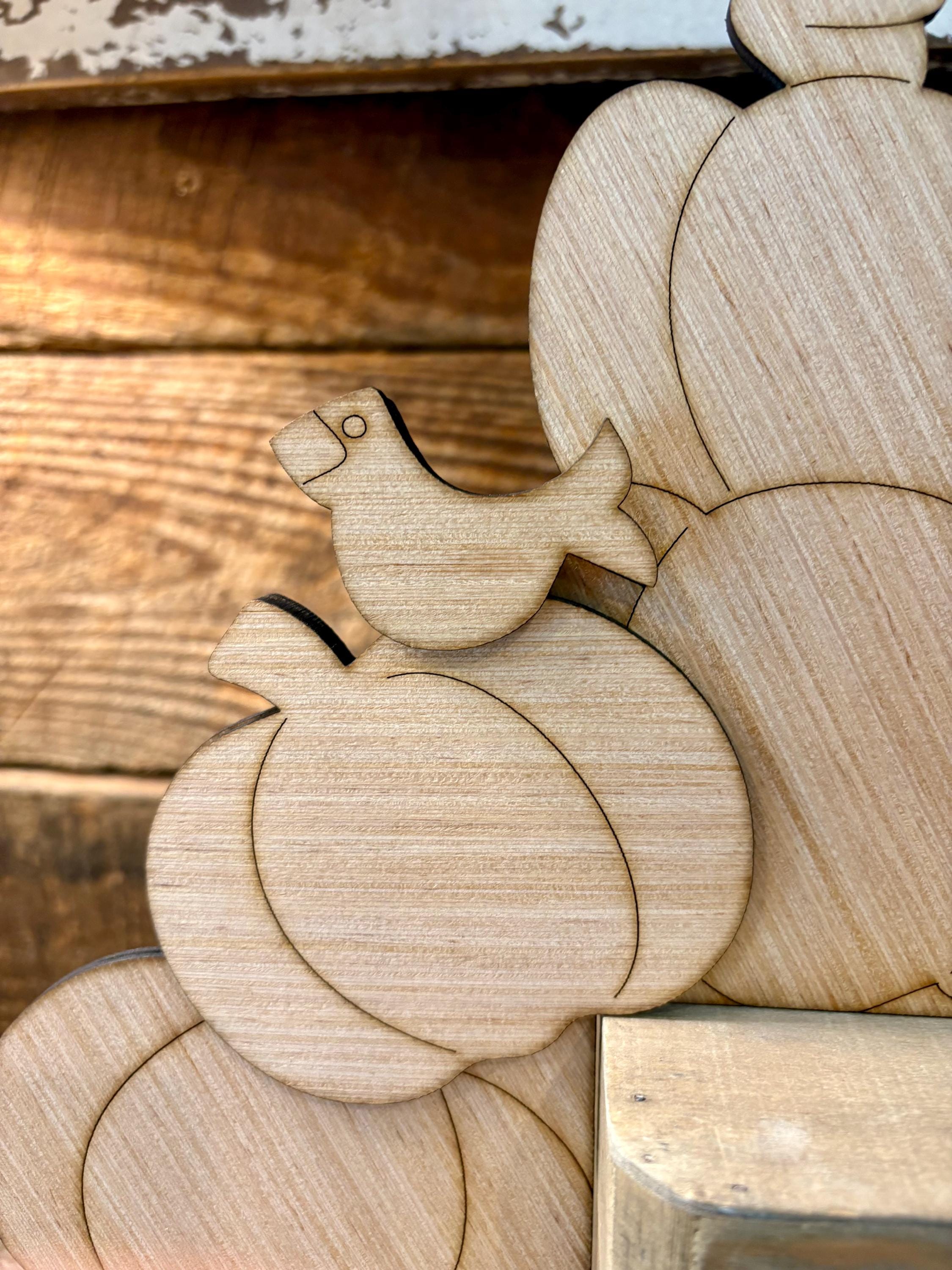 Pumpkin & Crow Door Corner Blank, Fall Door Corner Wood Cutout, Beware ...