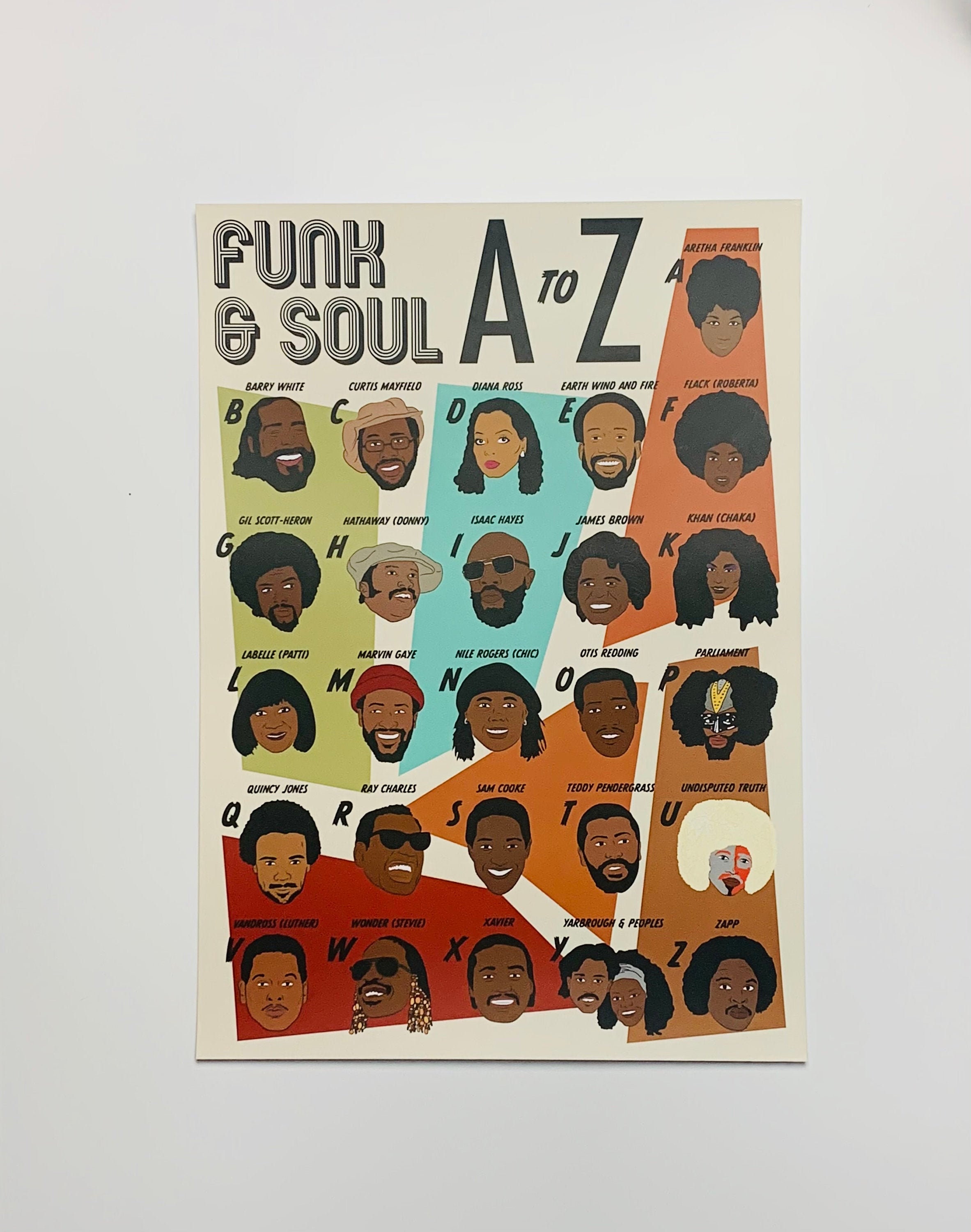 Funk & Soul Alphabet A-Z Poster - Etsy UK