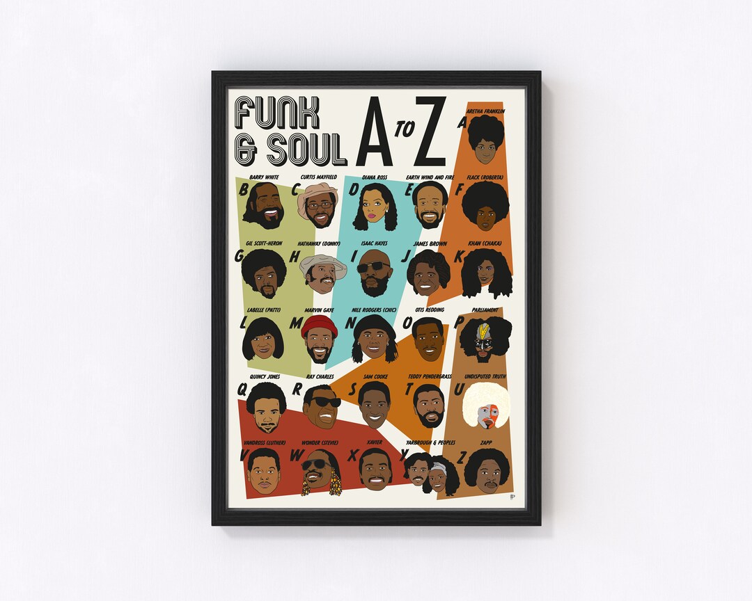 Funk & Soul Alphabet A-Z Poster - Etsy UK