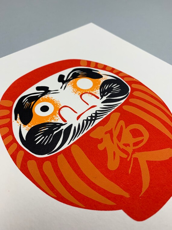 Prints Screenprints Screen Print Japanese Daruma Doll Art ...