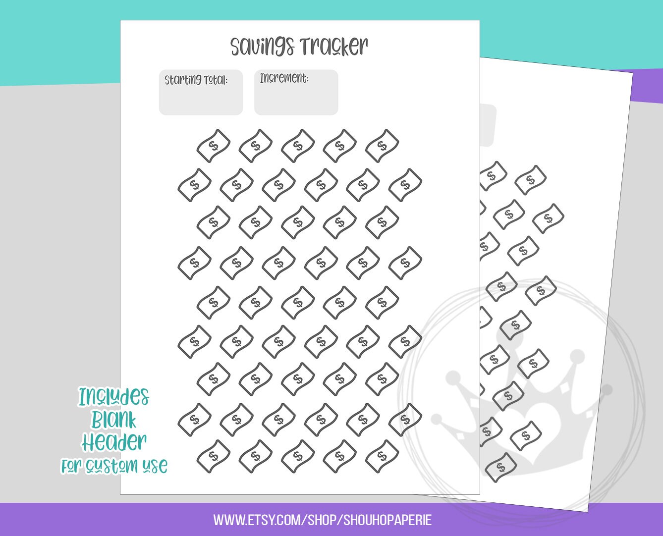 Savings Countdown Classic Happy Planner, A5 or Full Page Instant ...