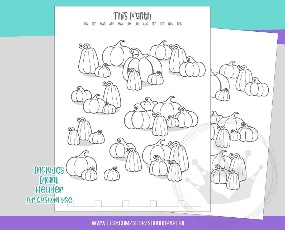 Pumpkins Color Your Self Habit Tracker | Productivity | Classic Happy ...