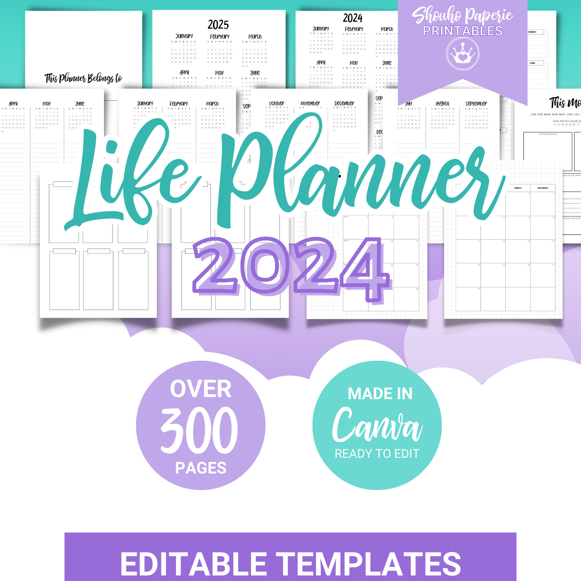 2024 Canva Planner Templates, Collections Pages, Agenda Pages, Weekly ...