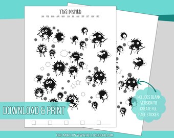 Soot Sprites Color Your Self Habit Tracker Instant Digital Download ...