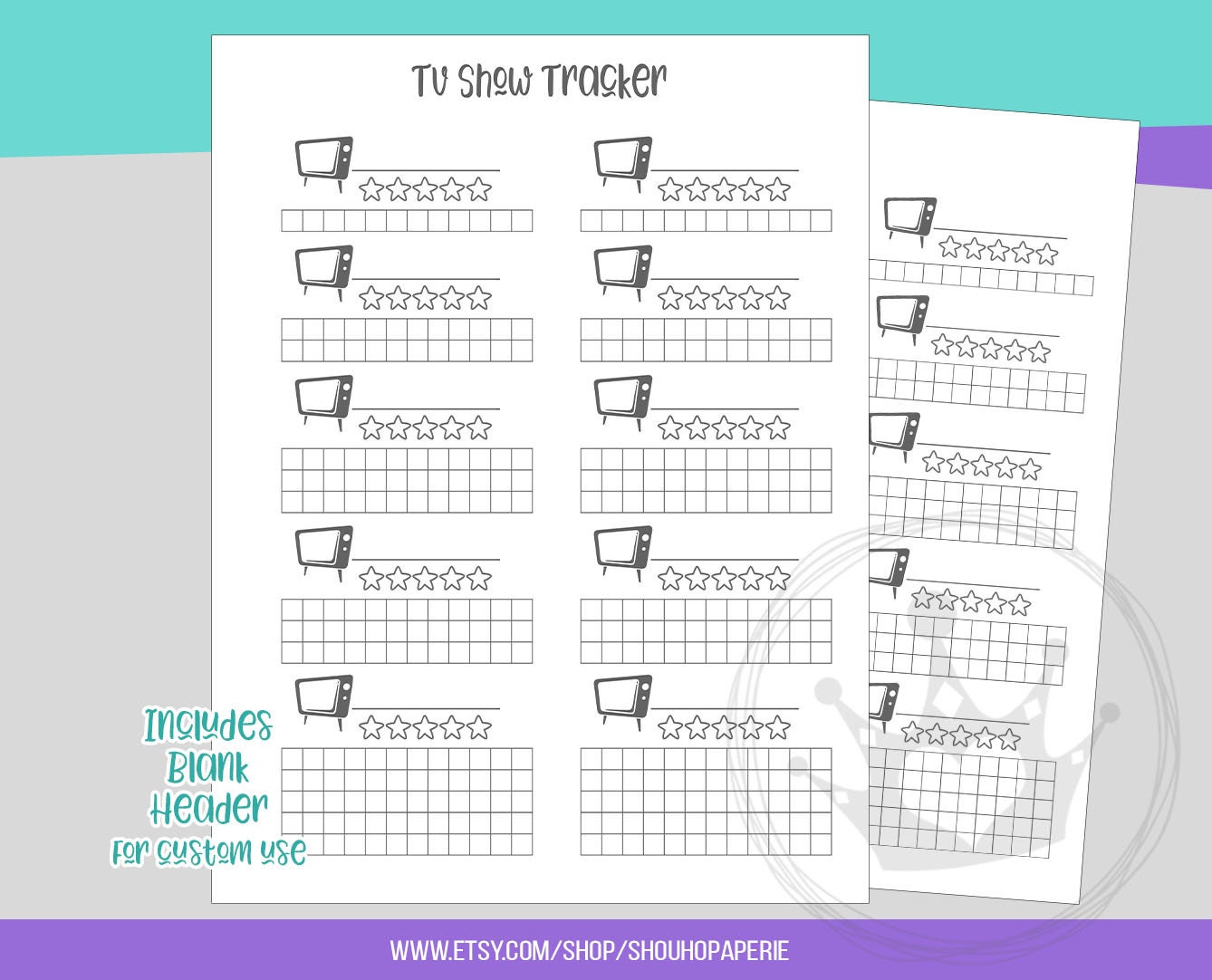 TV Show or Series Tracker | Classic Happy Planner or Letter Size | Edit ...