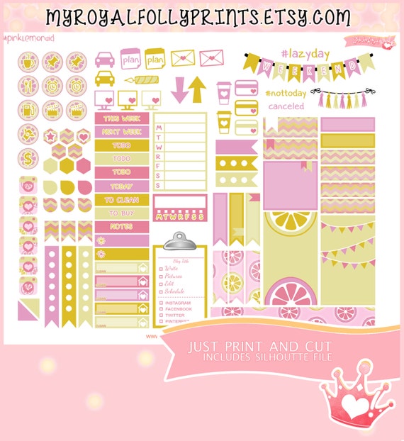 Paper Design & Templates PDF printable Digital Download Planner in Pink ...