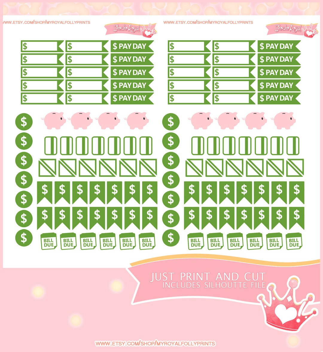 Money Management Stickers Printable Planner Stickers Happy Planner ...