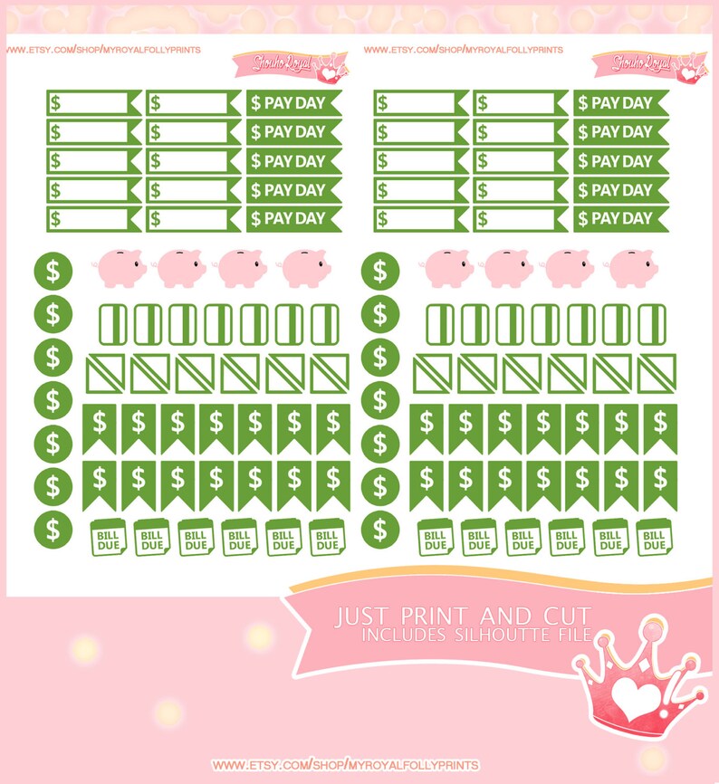 Money Management Stickers Printable Planner Stickers Happy Planner ...