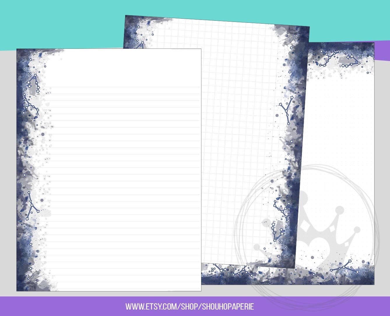 Star Constellations Decorated Note Pages Designed HP Classic Filler ...