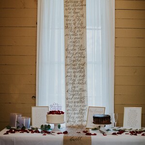 Custom Handlettered Calligraphy Kraft Paper Table Runner | Etsy Canada